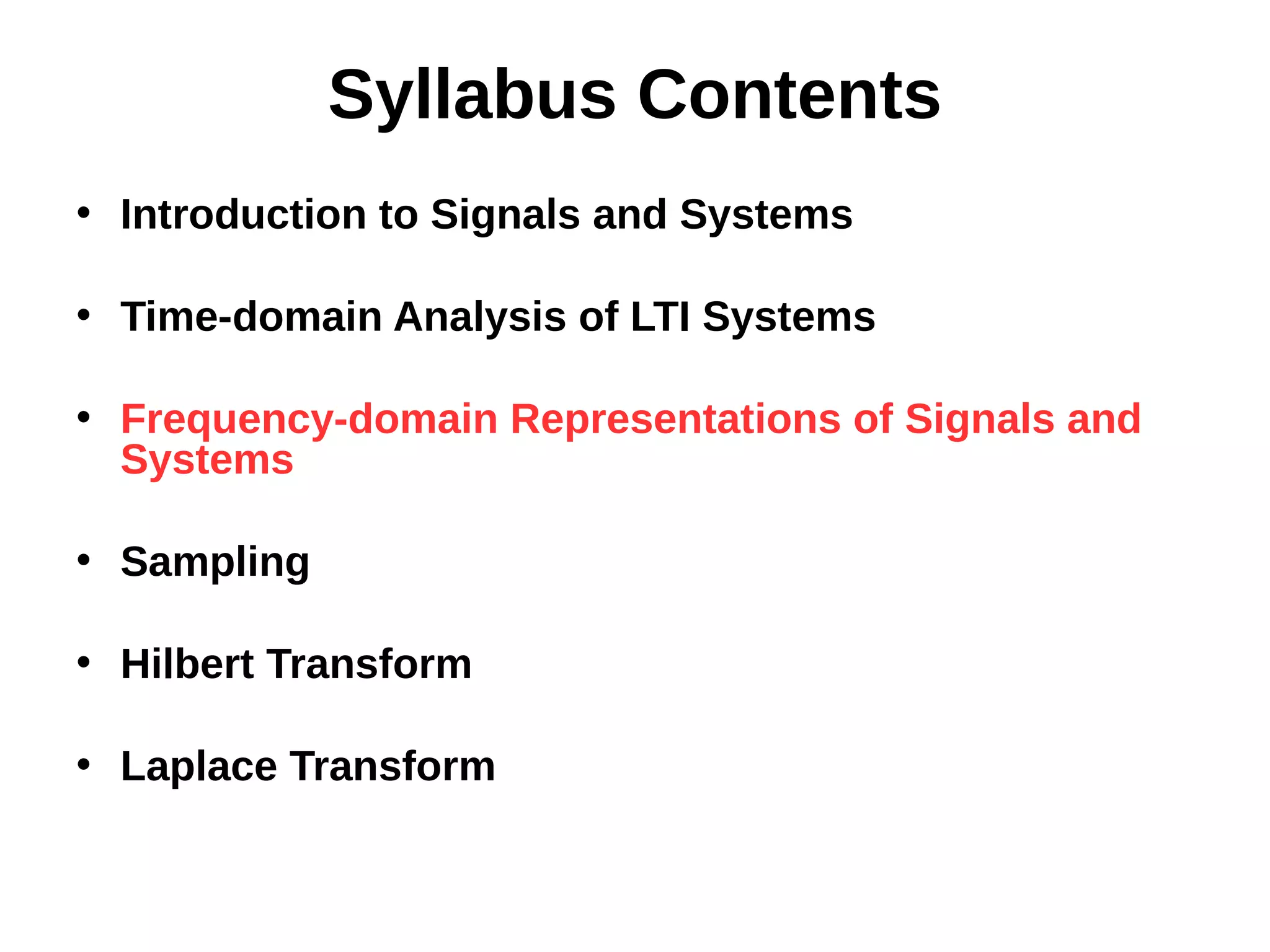 3.Frequency Domain Representation of Signals and Systems | PDF