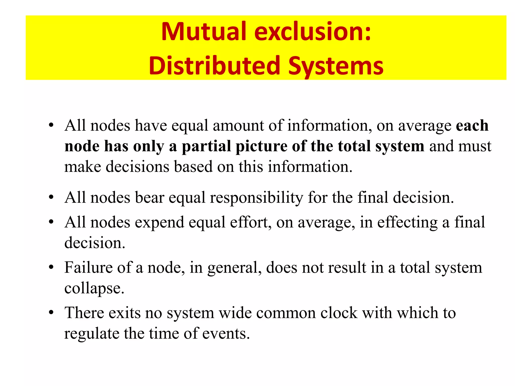 Distributed Mutual Exclusion And Distributed Deadlock Detection Pptx Operating Systems