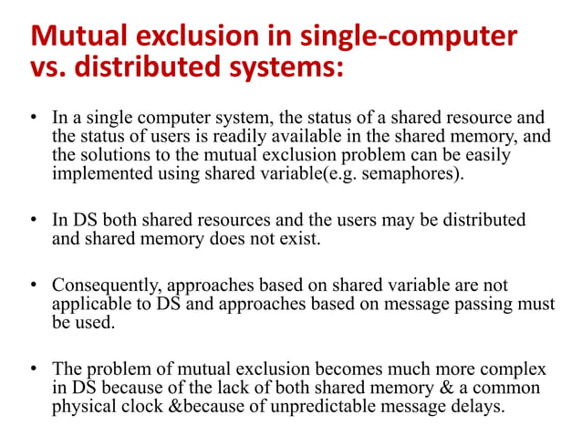 Distributed Mutual Exclusion and Distributed Deadlock Detection | PPTX | Operating Systems ...