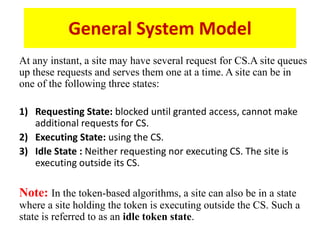Distributed Mutual Exclusion and Distributed Deadlock Detection | PPTX