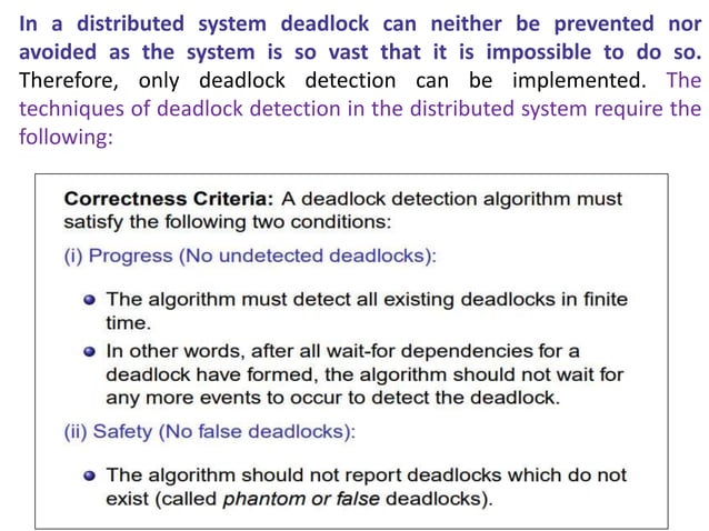 Distributed Mutual Exclusion and Distributed Deadlock Detection