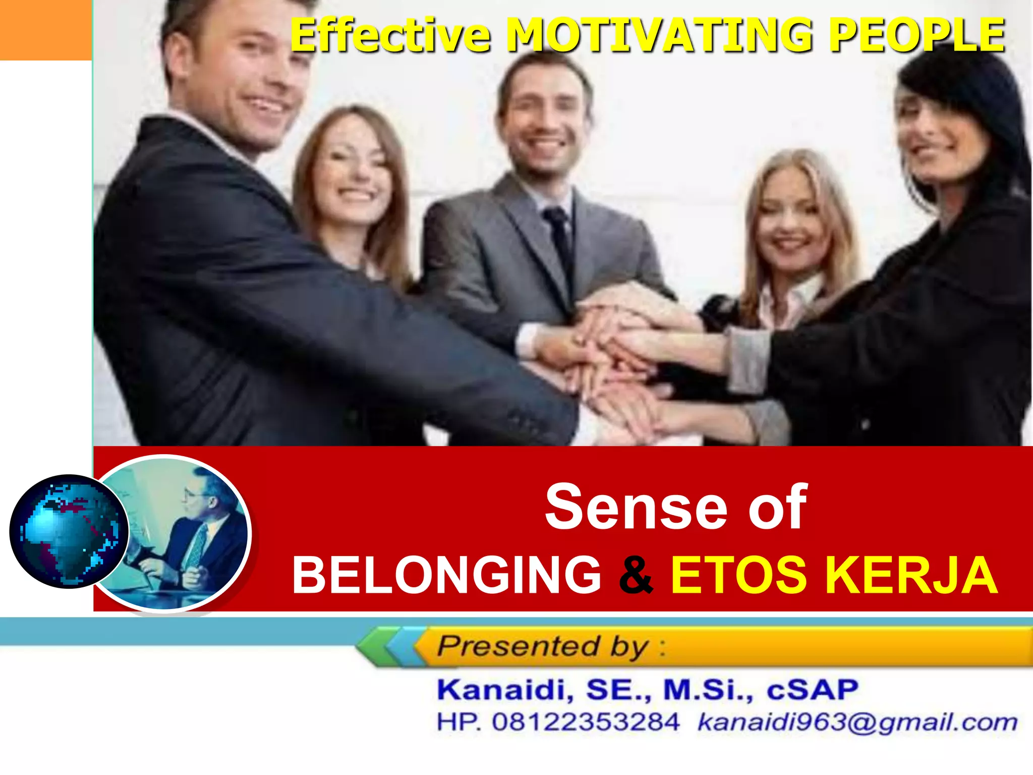 Sense of Belonging & Etos Kerja _Materi Training TeamWork Building | PPT