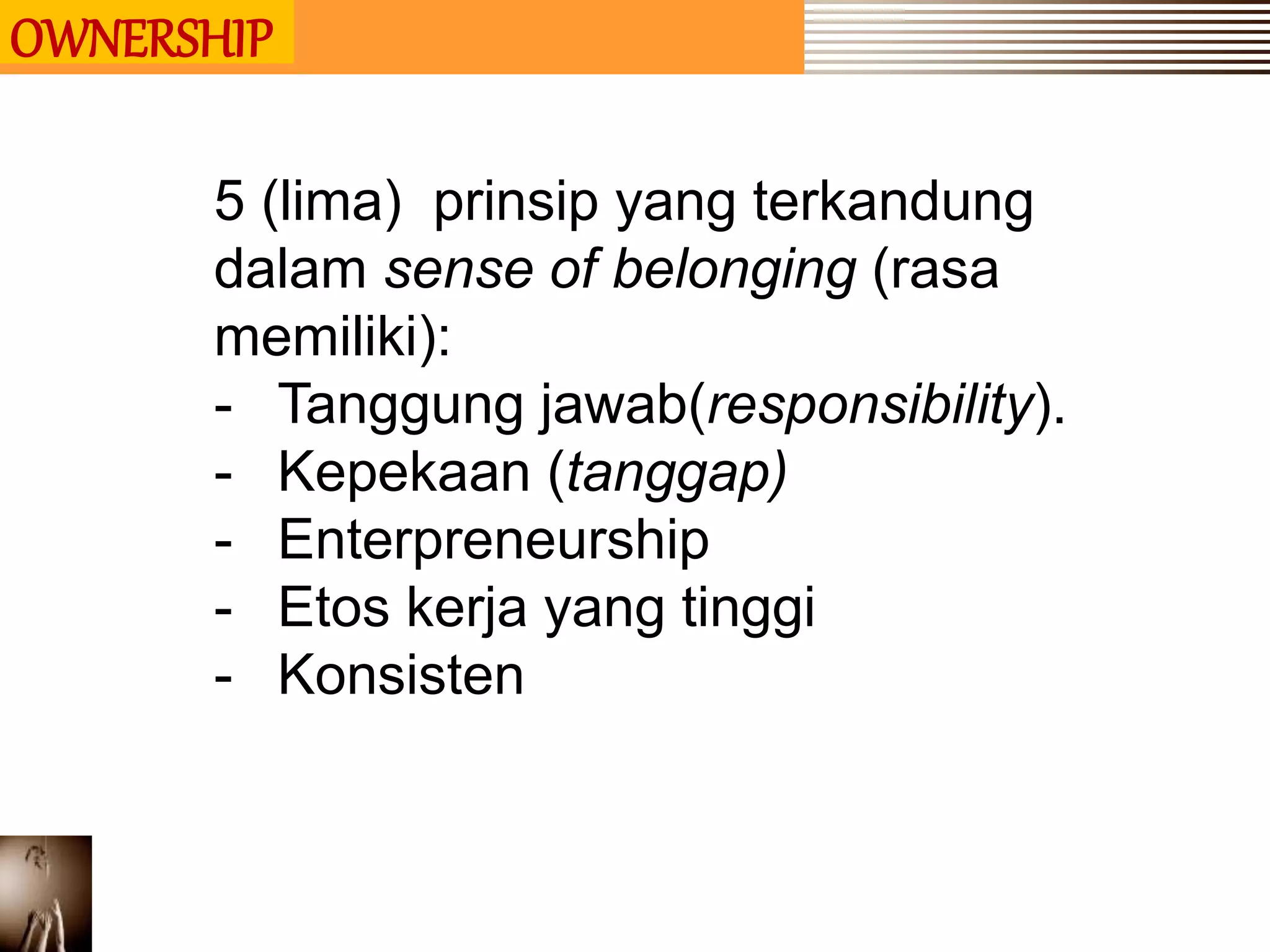 Sense of Belonging & Etos Kerja _Materi Training TeamWork Building | PPT