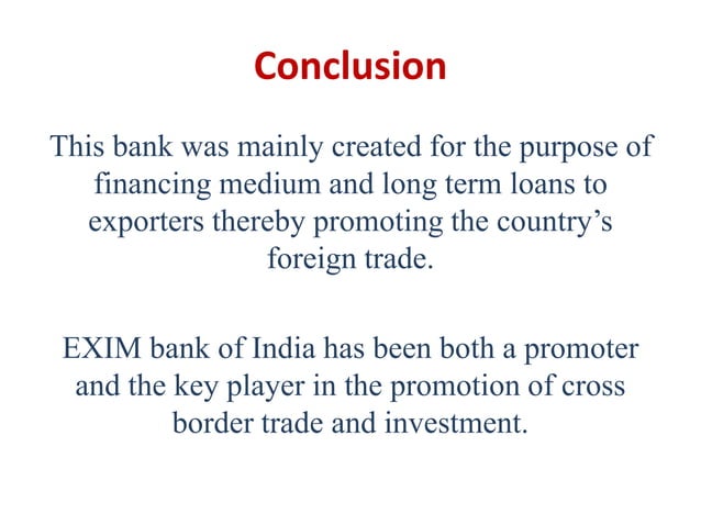 FUNCTIONS OF EXIM BANK | PPTX