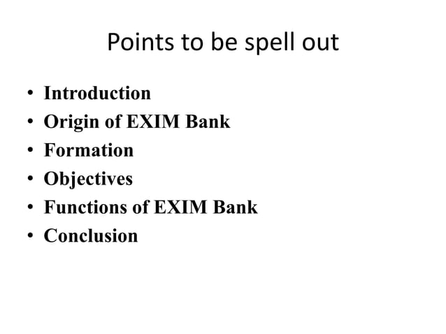 FUNCTIONS OF EXIM BANK | PPTX