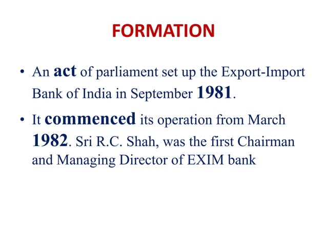 FUNCTIONS OF EXIM BANK | PPTX