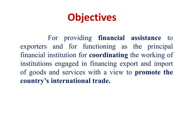 FUNCTIONS OF EXIM BANK | PPTX