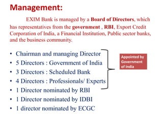 FUNCTIONS OF EXIM BANK | PPTX