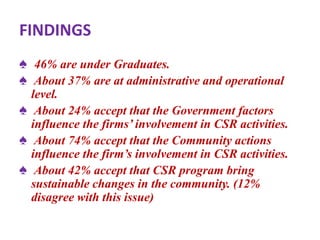 A STUDY ON PHASES OF CSR ACTIVITIES IN PRESENT SCENARIO | PPT