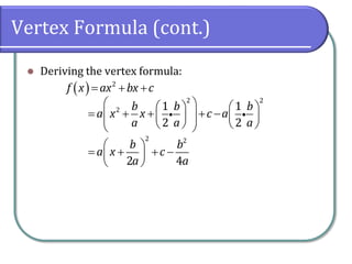 3.1 Quadratic Functions and Models | PPT