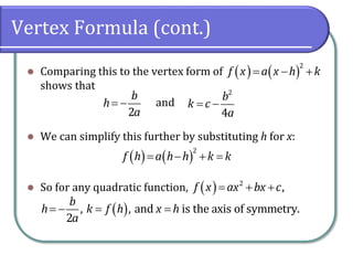 3.1 Quadratic Functions and Models | PPT