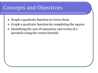 3.1 Quadratic Functions and Models | PPT