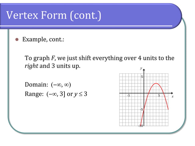 3 1 Quadratic Functions And Models Ppt