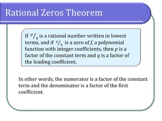 3.3 Zeros of Polynomial Functions | PDF