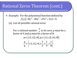 3.3 Zeros of Polynomial Functions | PDF