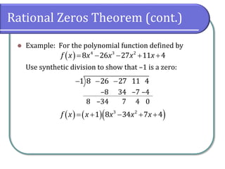3.3 Zeros of Polynomial Functions | PDF