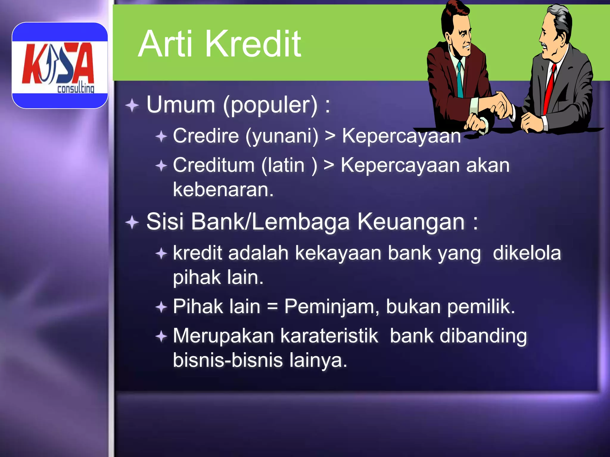 Materi Credit Analysis _Materi Training KREDIT PERBANKAN | PPT