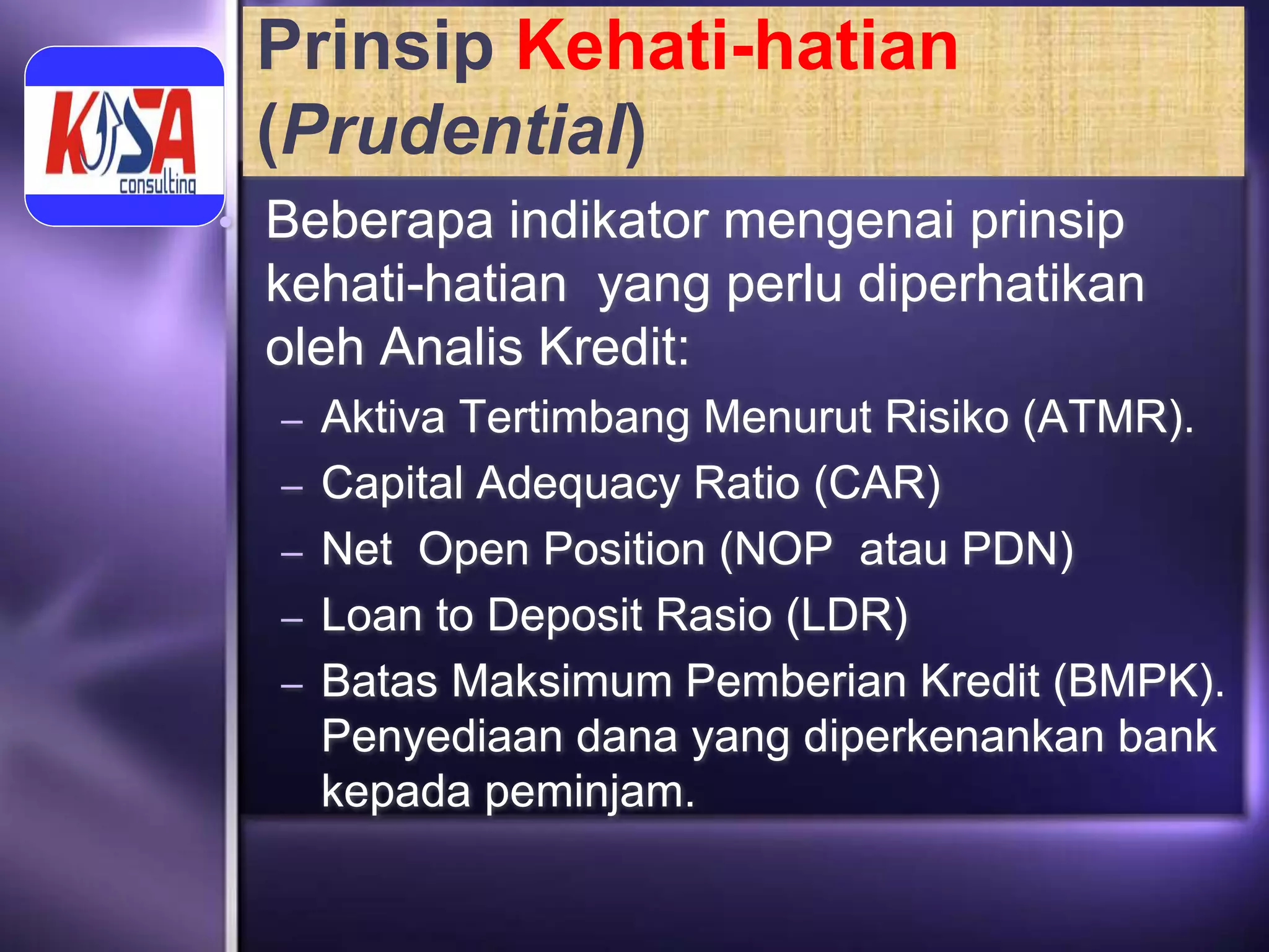Materi Credit Analysis _Materi Training KREDIT PERBANKAN | PPT