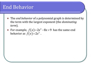 3.4 Polynomial Functions and Their Graphs | PDF