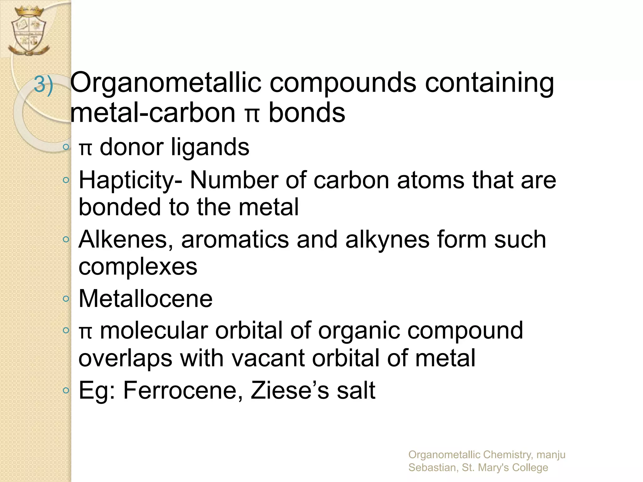 Organometallic Chemistry | PPTX