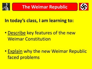 Hitler and Nazi Germany - the weimar republic | PPTX