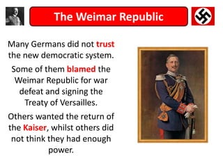Hitler and Nazi Germany - the weimar republic | PPTX