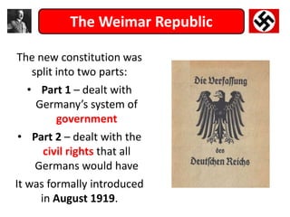 Hitler and Nazi Germany - the weimar republic | PPTX