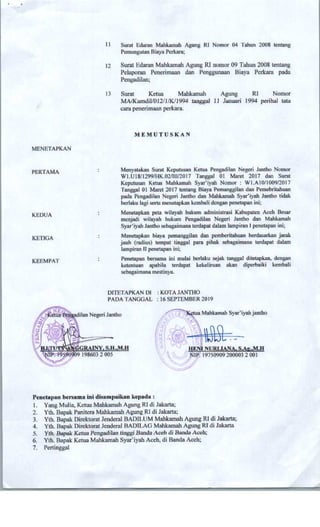 Radius Penetapan Bersama MS Jantho dan PN Jantho | PDF