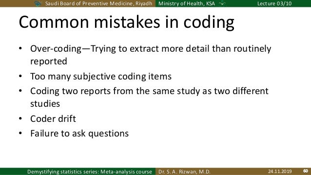 Data extraction/coding and database structure in meta-analysis