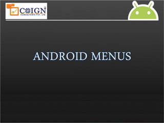 android menus | PPT