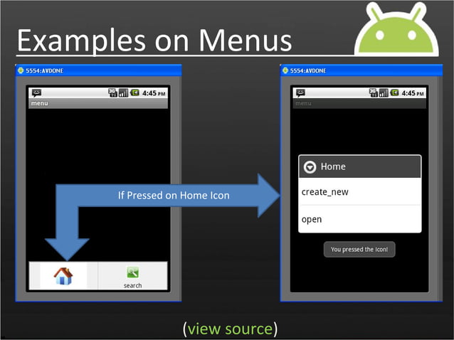 android menus