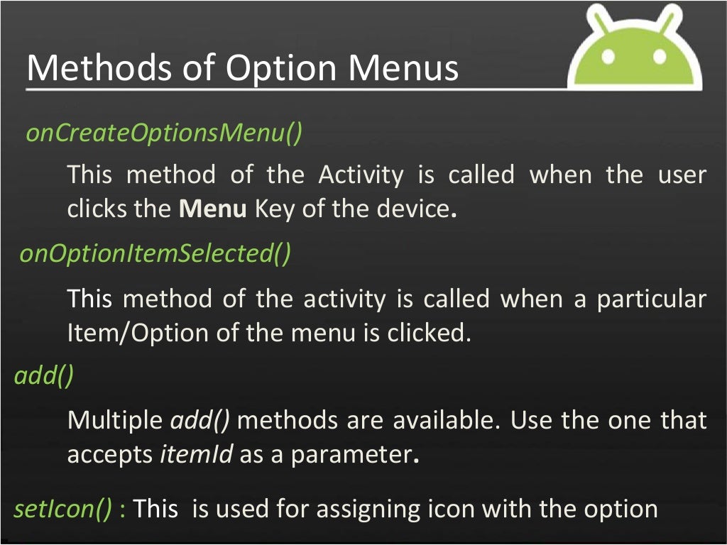 Android Menus