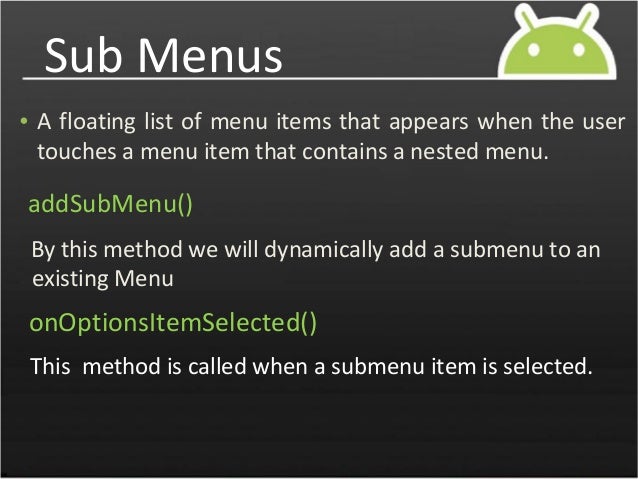 Android Menus 