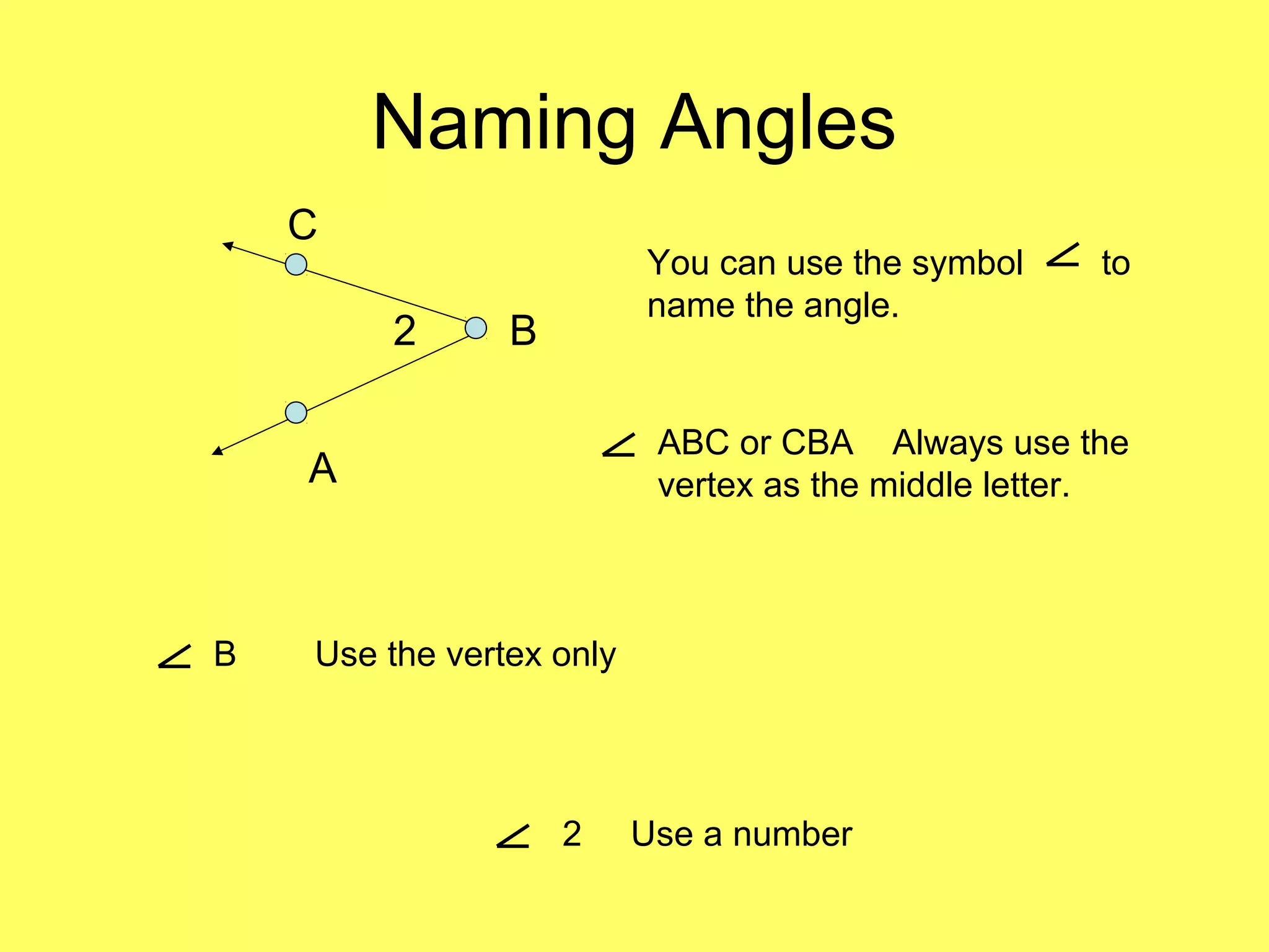 3-1 Classifying and Labeling Angles | PPT