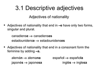 3.1 Descriptive Adjectives | PPT