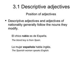 3.1 Descriptive Adjectives | PPT