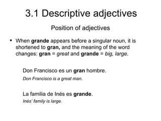 3.1 Descriptive Adjectives | PPT