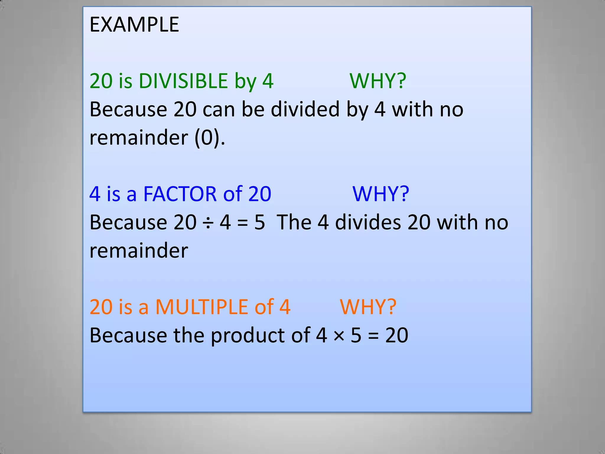 3 1 factors, multiples and divisibility | PPTX