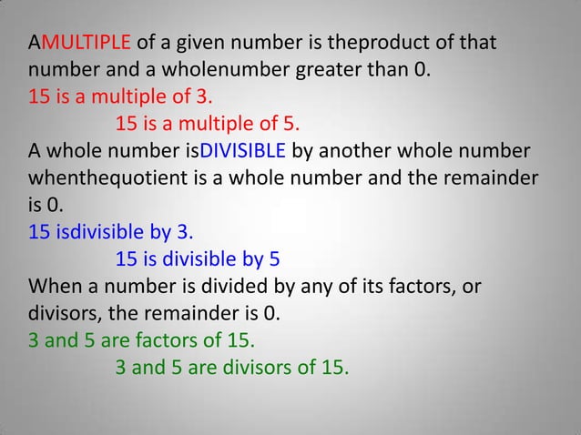3 1 factors, multiples and divisibility | PPTX