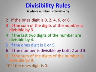 3 1 factors, multiples and divisibility | PPTX