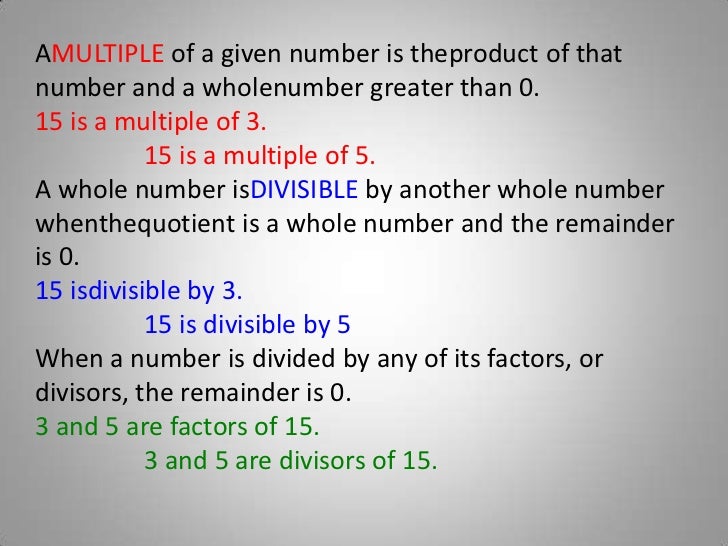 3 1 factors, multiples and divisibility