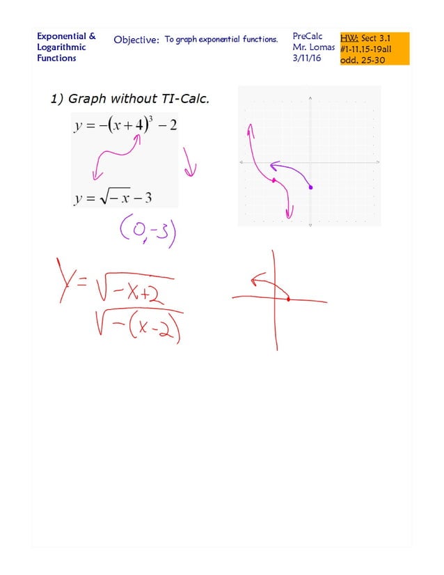 3 1 graphing exponential functions | PDF