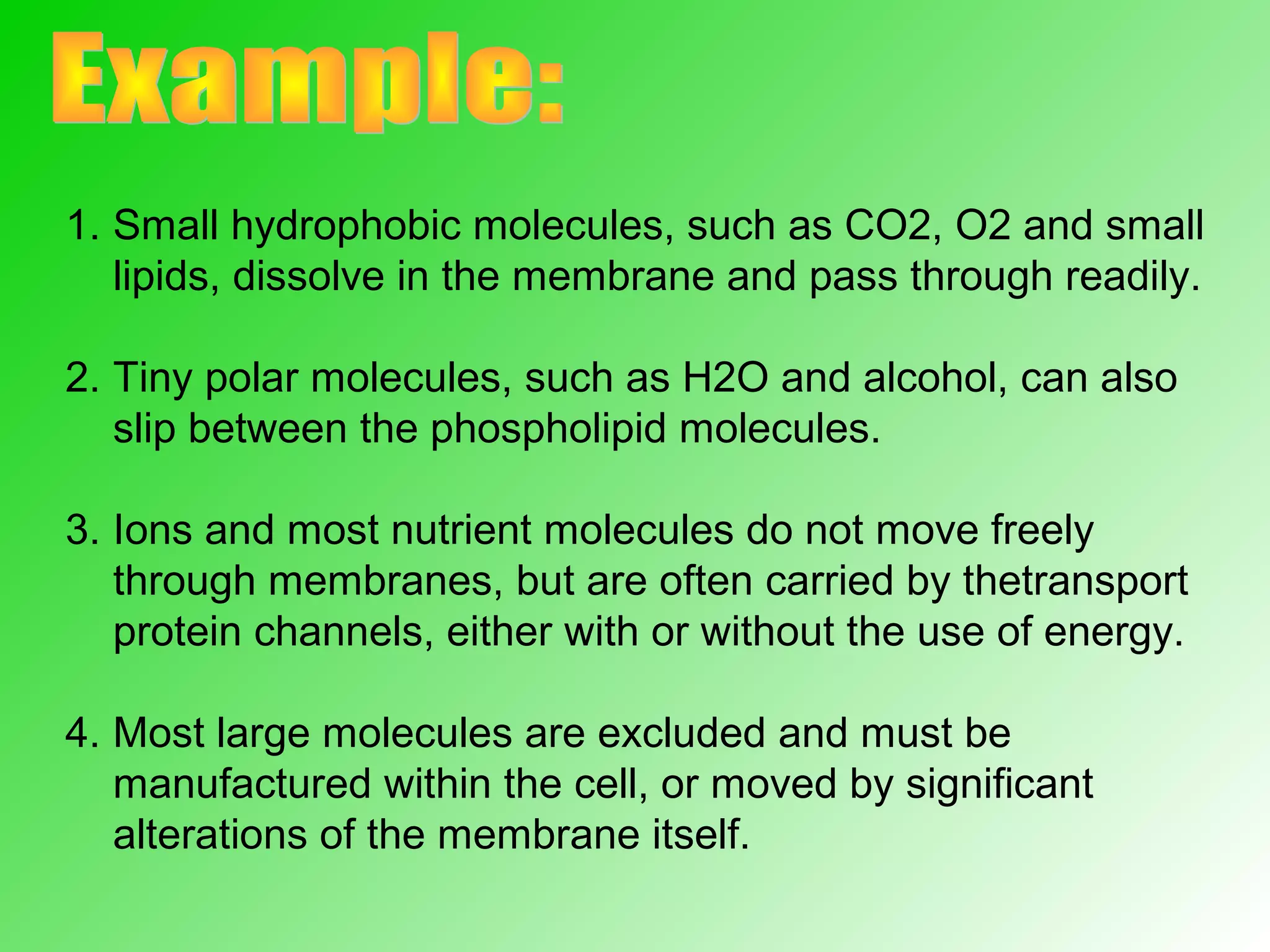 Movement of Substances Across Membrane Plasma | PPT