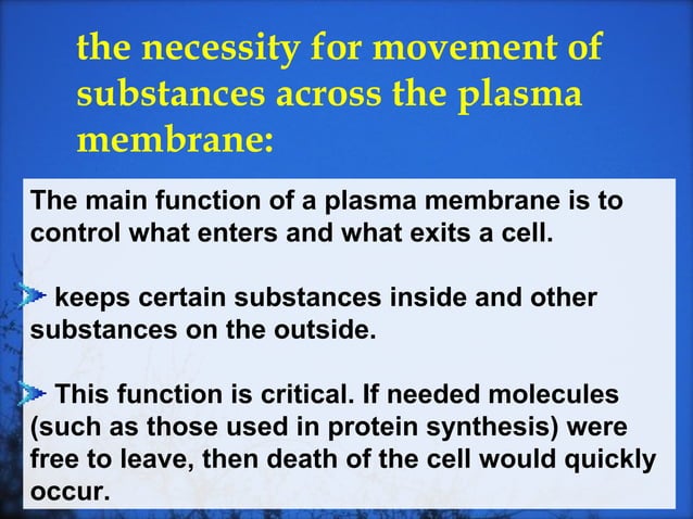Movement of Substances Across Membrane Plasma | PPT