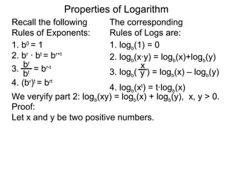3.1 properties of logarithm | PPT