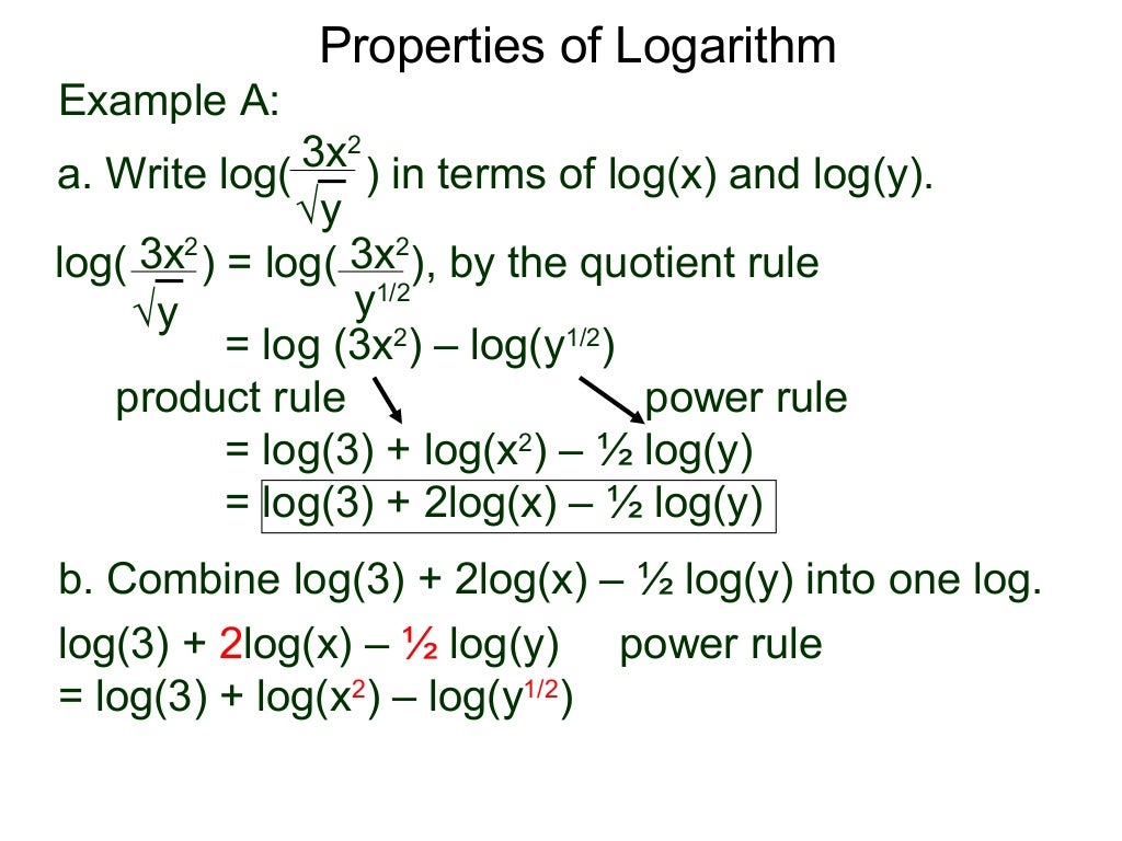 3.1 properties of logarithm