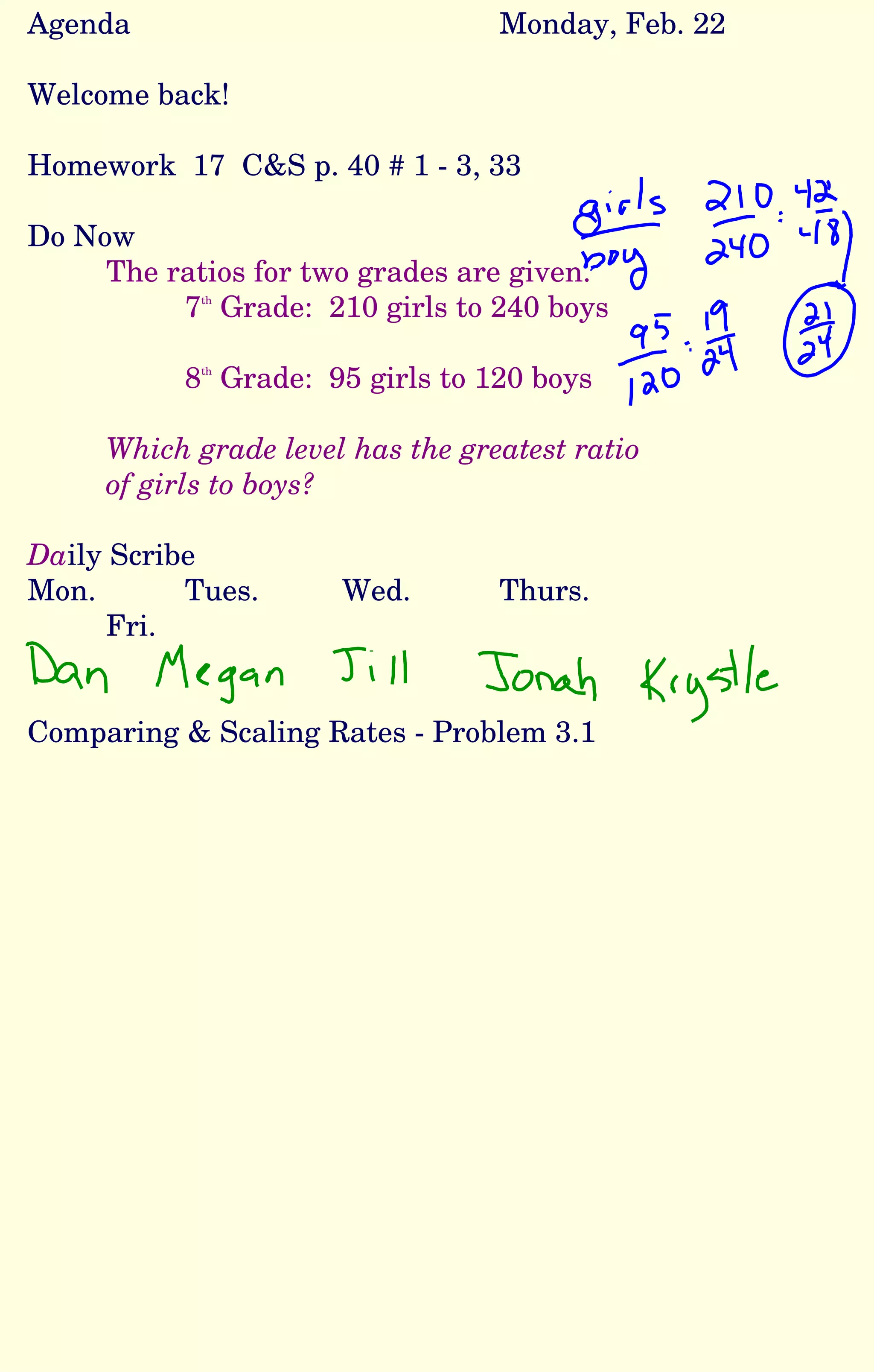 Comparing & Scaling Problem 3 1 Rr | PPT