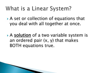 3.1 Solving Linear Systems By Graphing | PPTX