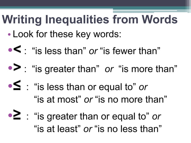 3 1 writing & graphing inequalities | PPT