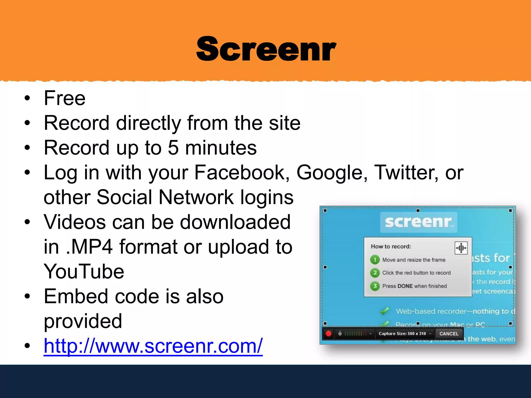 3 2-1-Action! Screencasting Tools | PPT